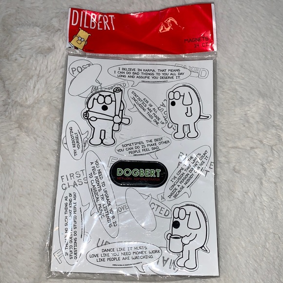 dilbert | Other | Dilbert Cartoon 4 Piece Dogbert Magnets | Poshmark